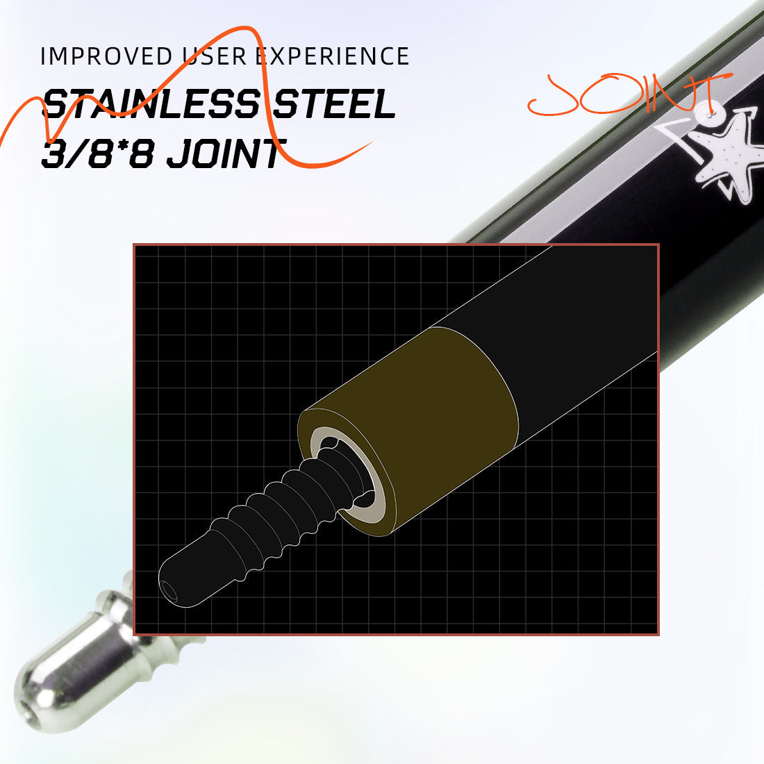 【CRICAL】PRO-3 Carbon Fiber Pool Cue Stick with 12.5mm Tip Low Deflecti