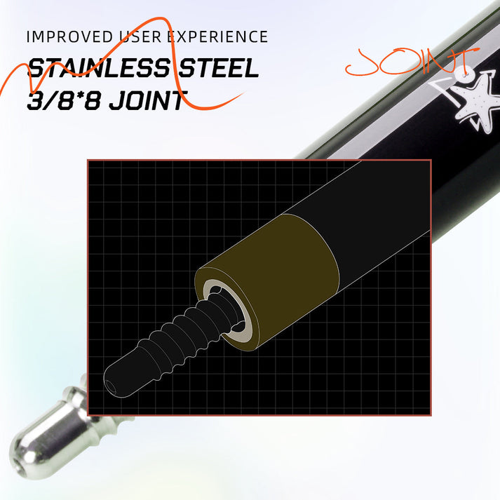 【CRICAL】PRO-3 Carbon Fiber Pool Cue Stick with 12.5mm Tip Low Deflecti