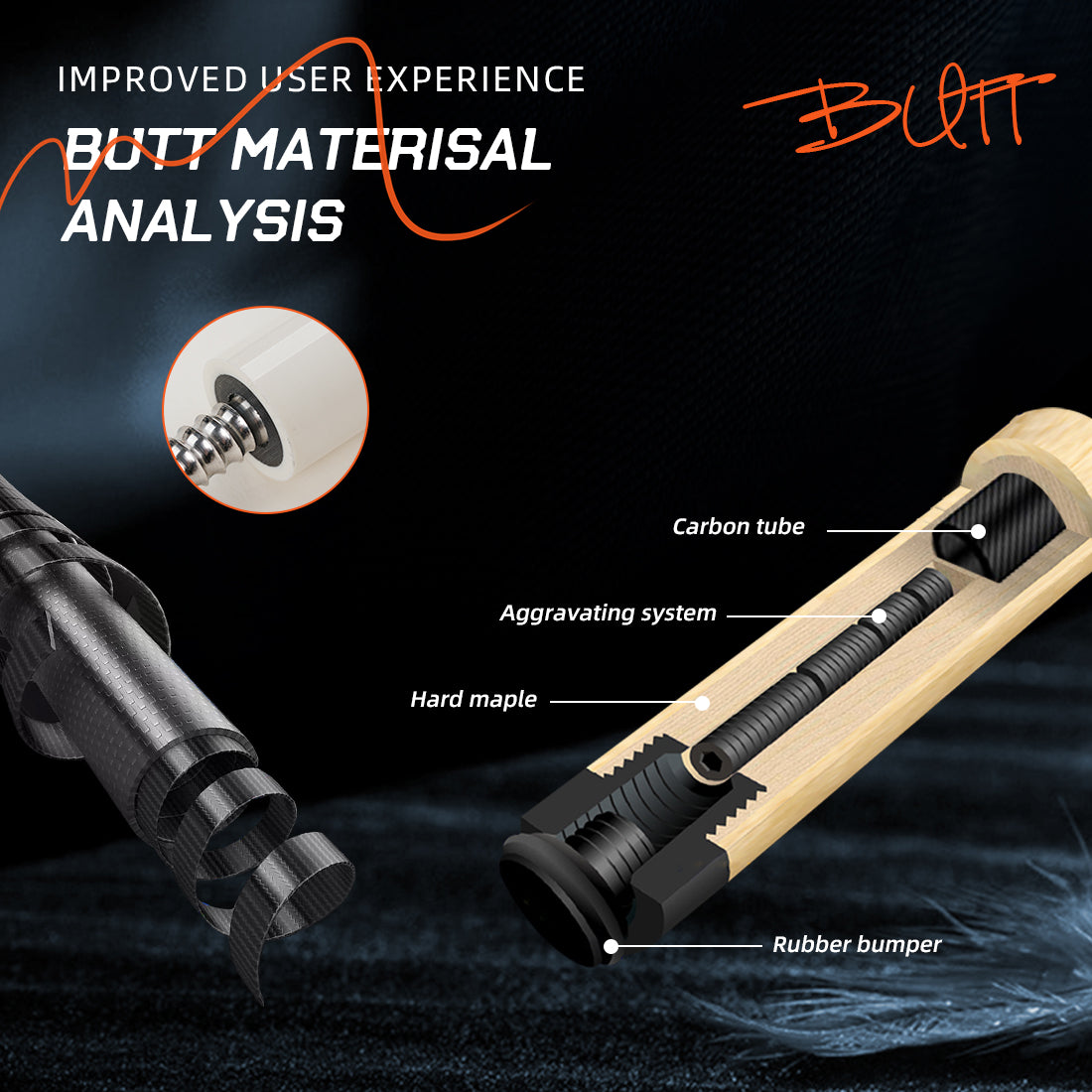 【CRICAL】PRO-3 Carbon Fiber Pool Cue Stick with 12.5mm Tip Low Deflecti