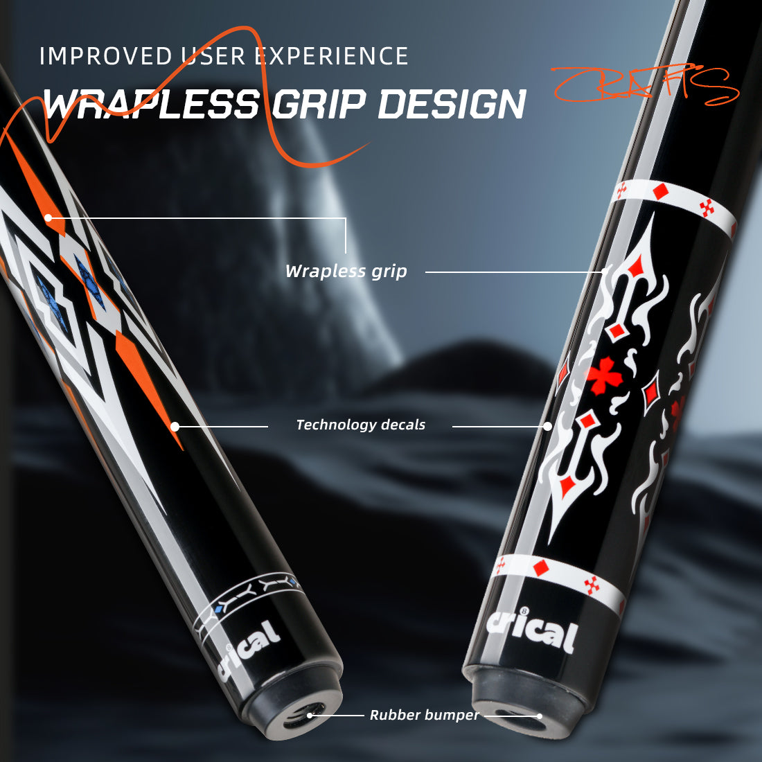 【CRICAL】PRO-3 Carbon Fiber Pool Cue Stick with 12.5mm Tip Low Deflecti