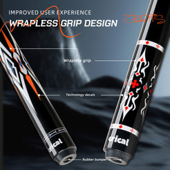 【CRICAL】PRO-3 Carbon Fiber Pool Cue Stick with 12.5mm Tip Low Deflecti